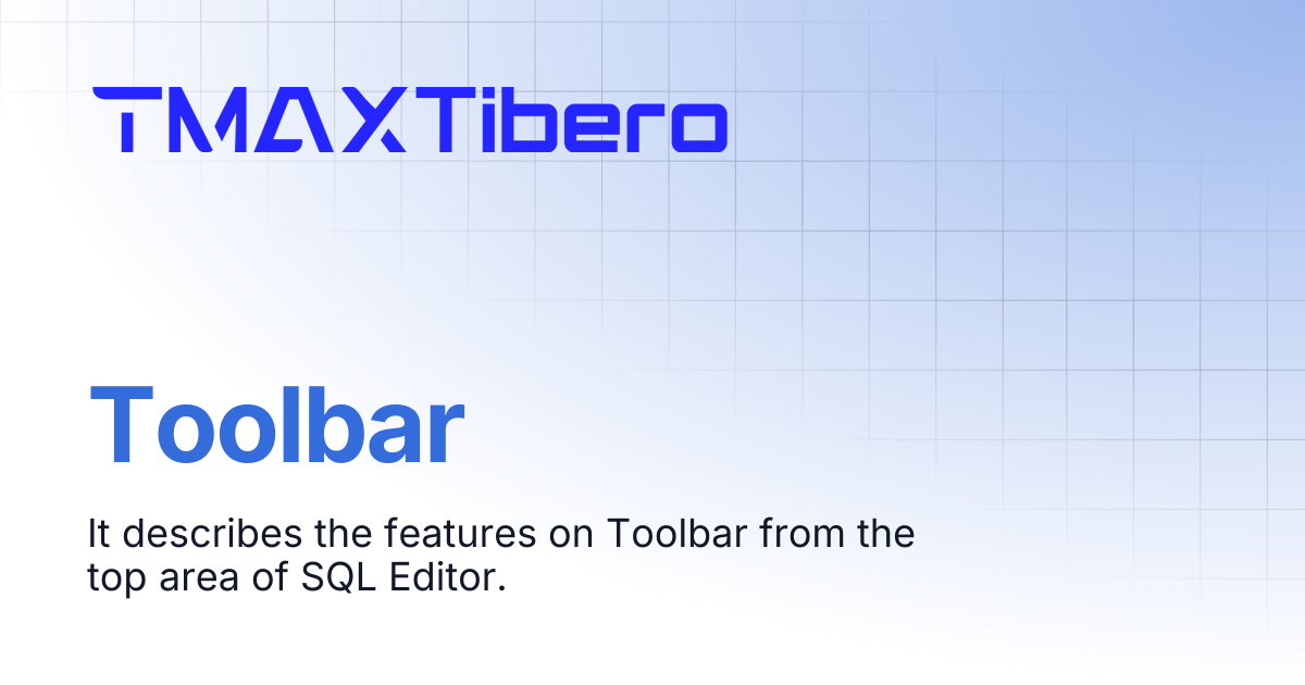 Toolbar | En_Tiberostudio Manual