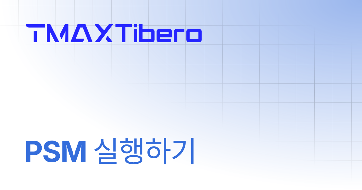 PSM 실행하기 | TiberoStudio 3.2.0 Manual | TiberoStudio 3.0 매뉴얼
