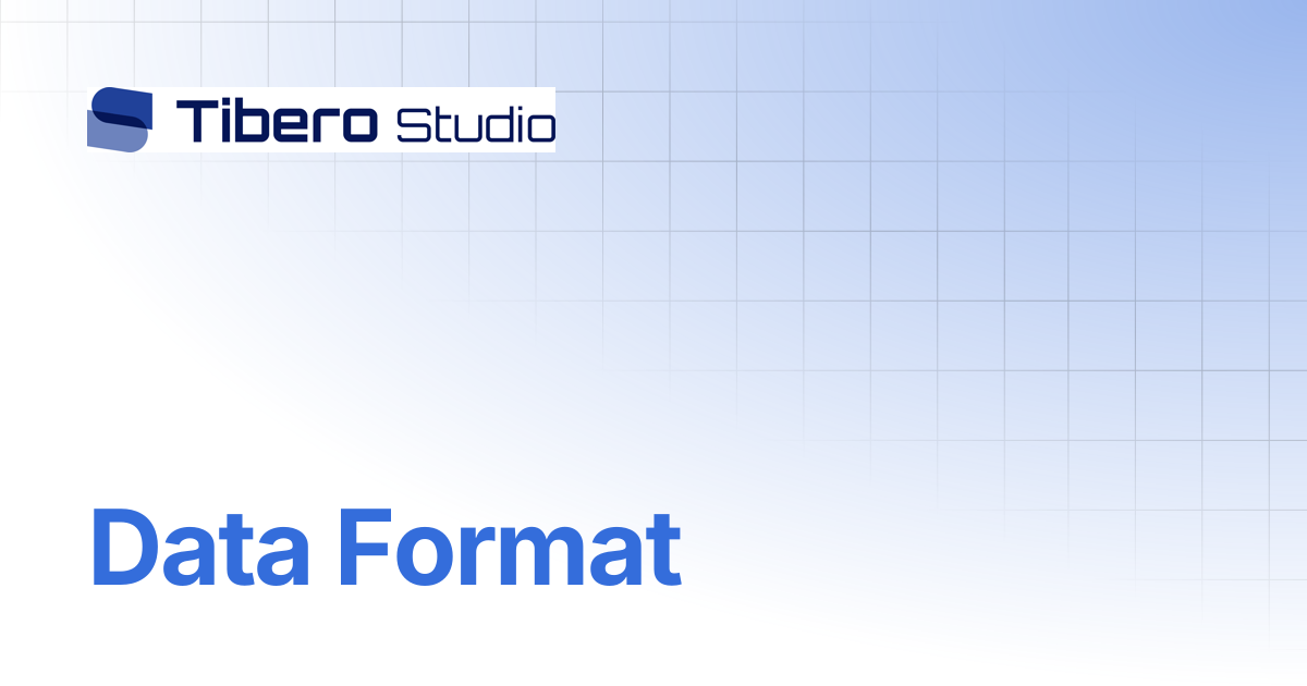 Data Format | TiberoStudio Manual