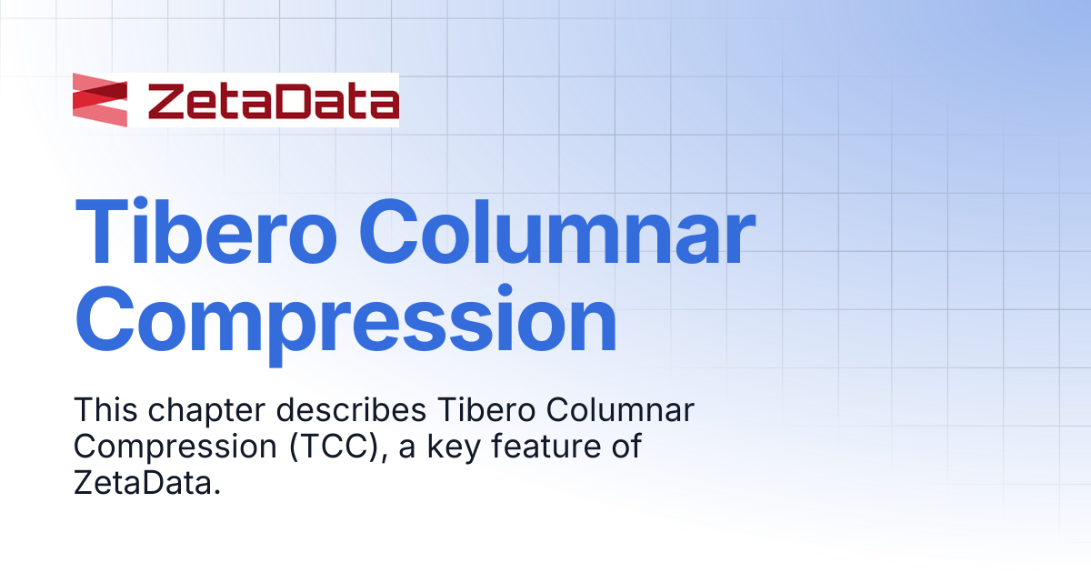 Tibero Columnar Compression | En_Zetadata Manual